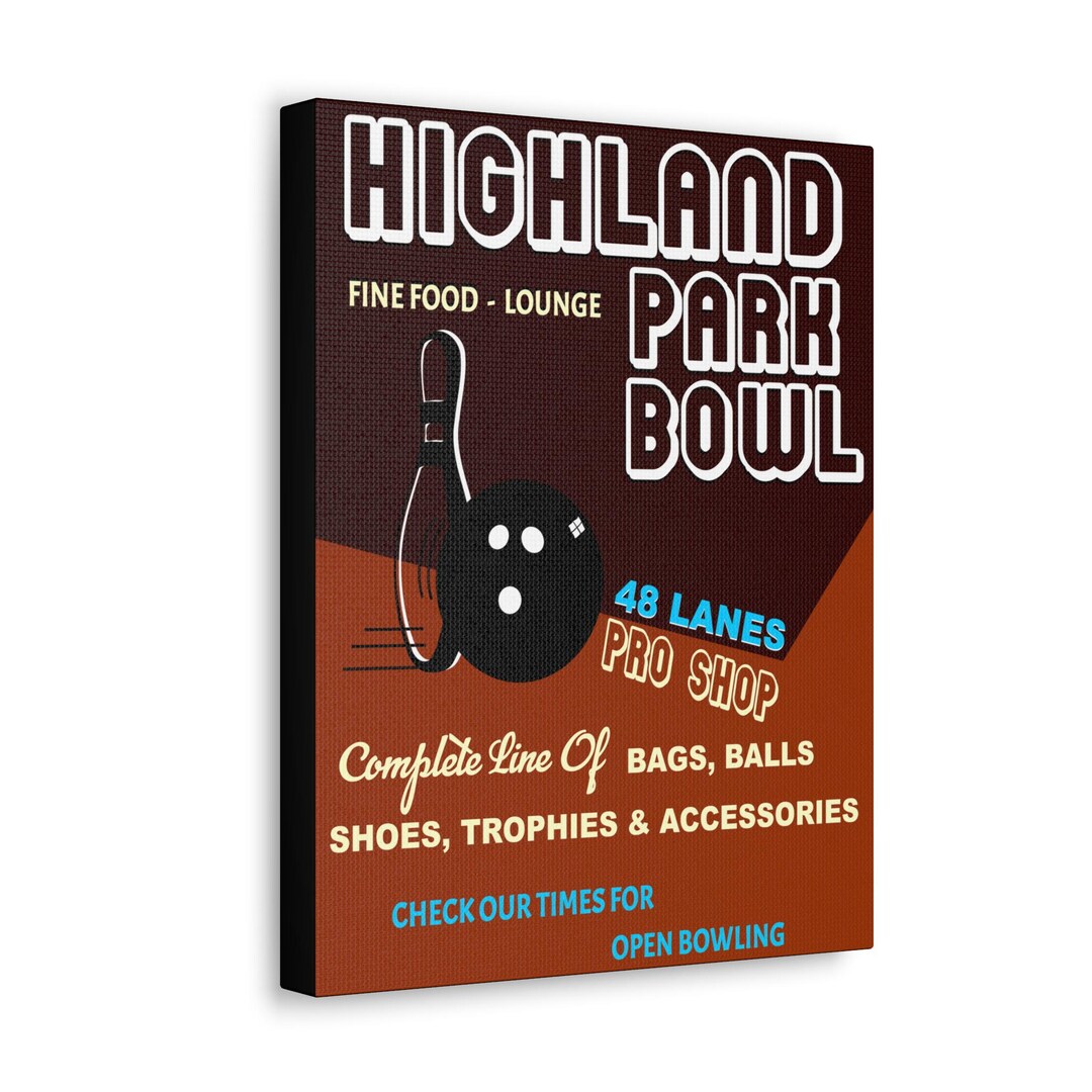 Retro Bowling Print Vintage Bowling Decor Sports Wall Art Man Cave Gift ...