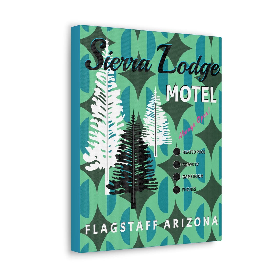 Retro Vintage Motel Sign, Ad Poster, Mid-century Modern, Game Room Art ...