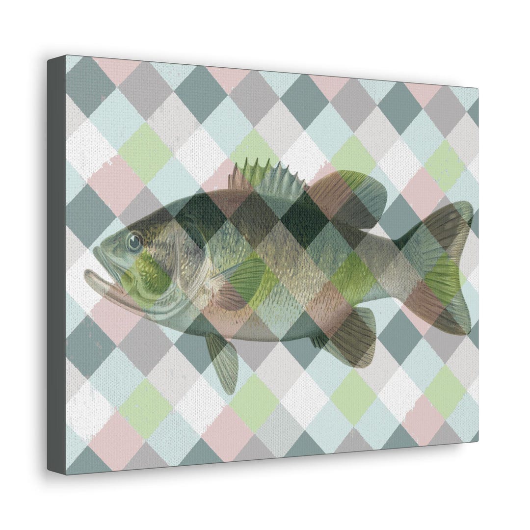 Retro Fish Small Mouth Bass Picture Vintage Design Perfect Gift for Dad ...