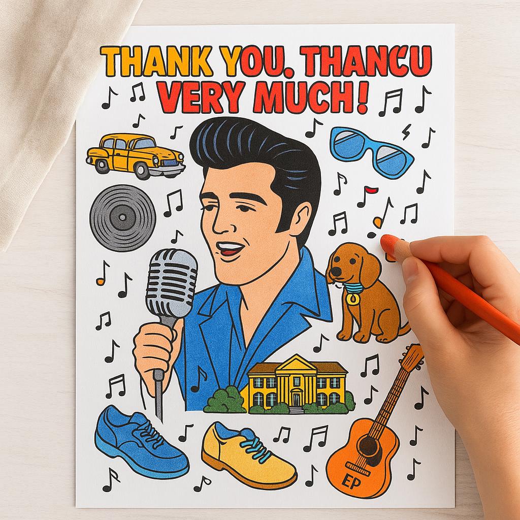 1950s Elvis Coloring Page – Rock and Roll Printable Art - Etsy