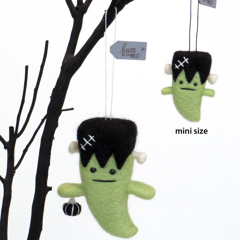 Miniature Frankenstein Halloween Felt Ornament : Needle Felted - Etsy