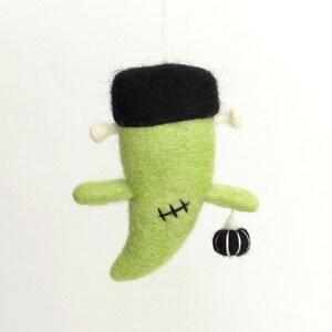 Frankenstein Felt Halloween Ornament -size L, Needle Felted Ghost With ...