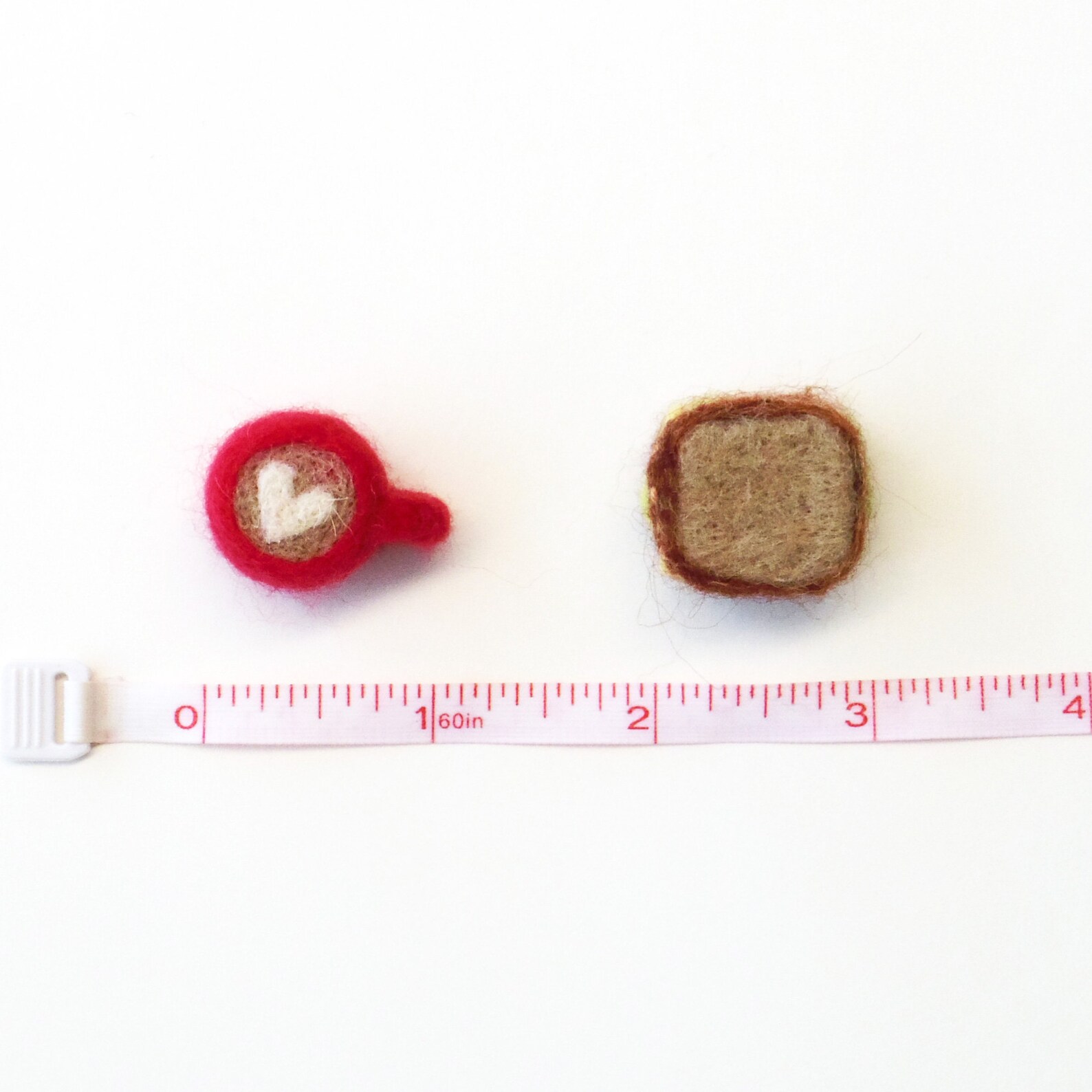 Miniature Felt Food Needle Felted Red Cup Latte and Sandwich - Etsy