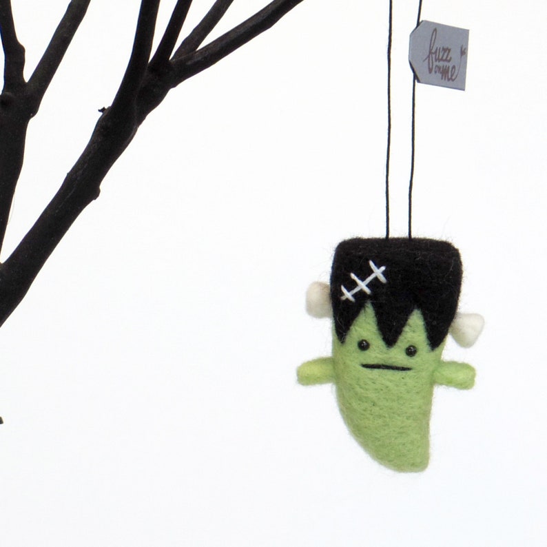Miniature Frankenstein Halloween Felt Ornament : Needle Felted - Etsy
