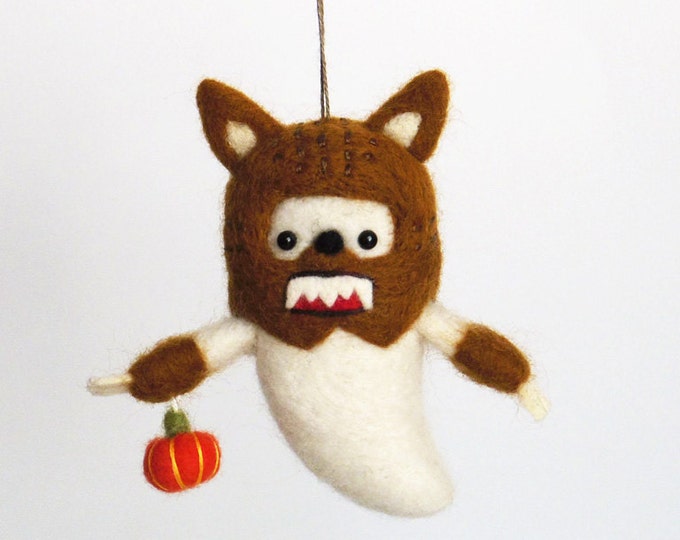 Felted Sculpture, Werewolf Halloween Ornament : Needle Felted Ghost ...