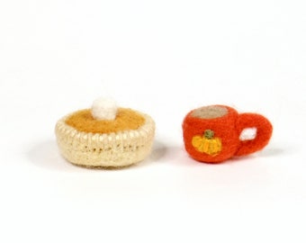 Miniature Felt Food, Needle Felted Sandwich Coffee Cup, Dollhouse, Tiny ...