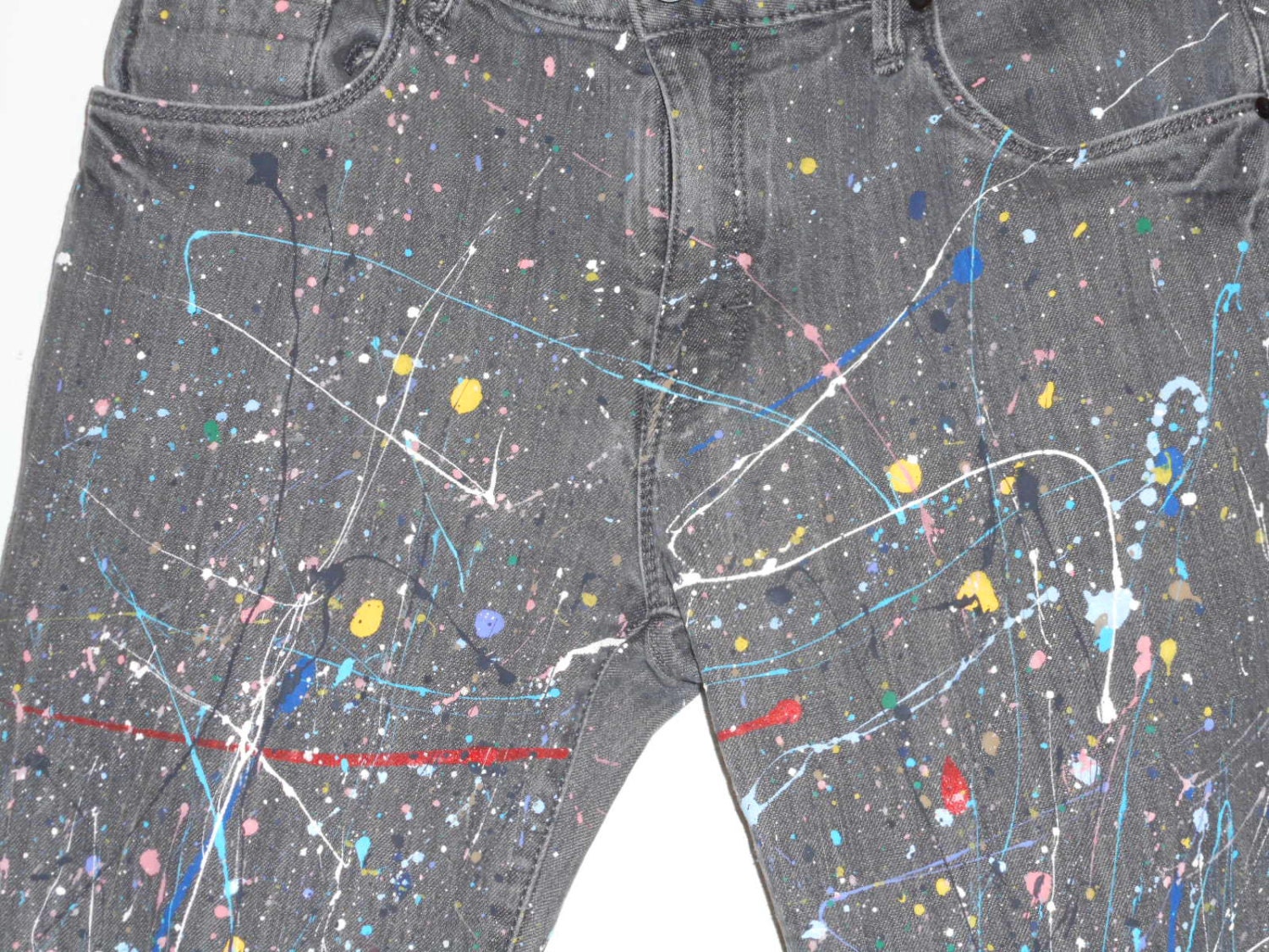 Vans Skinny Boyfriend or Mens Artist Hand Paint Splattered Recycled ...
