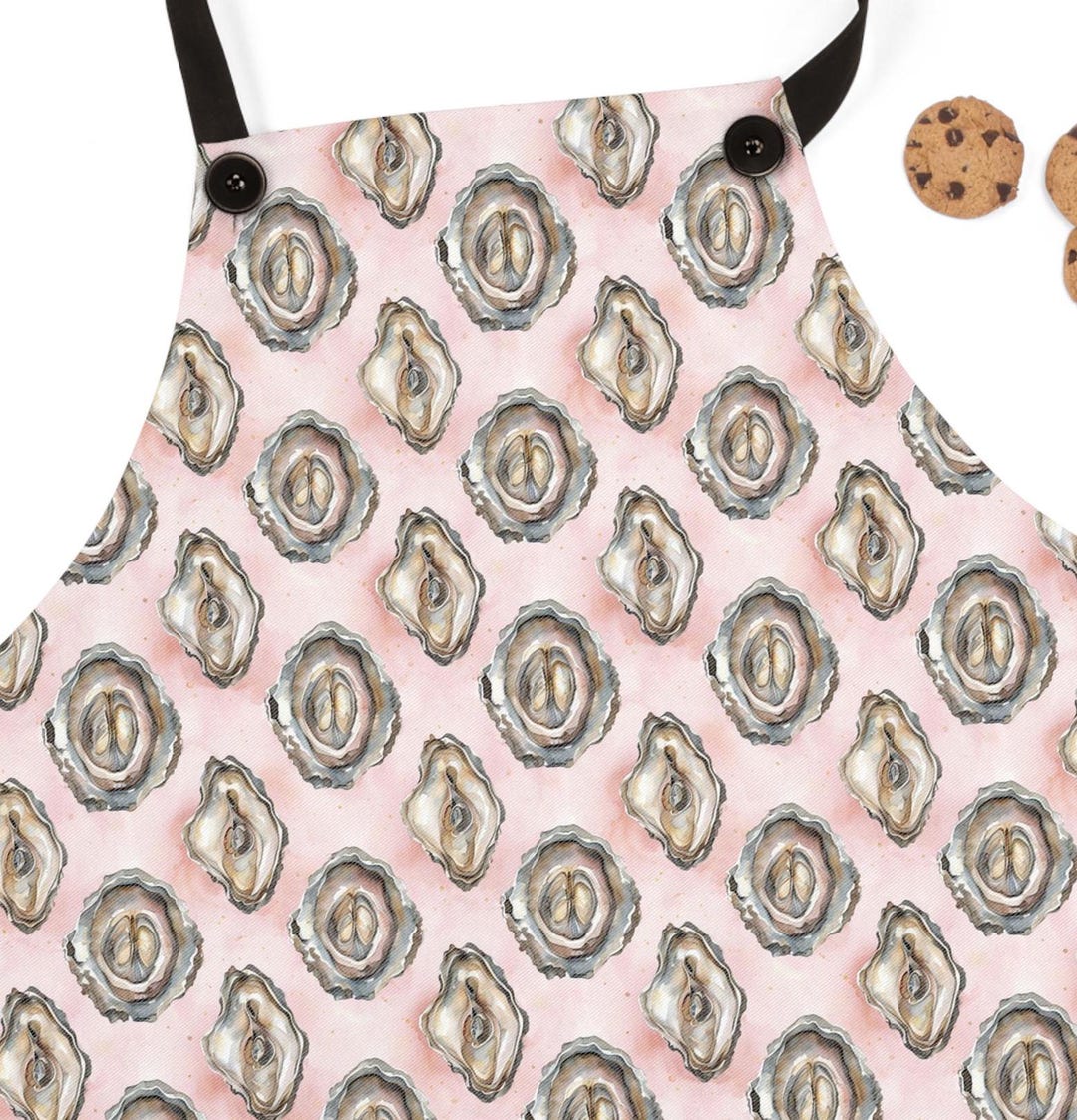 Sexy Pink Oyster Kitchen Apron With Delicate Design, Ideal for Cooking ...