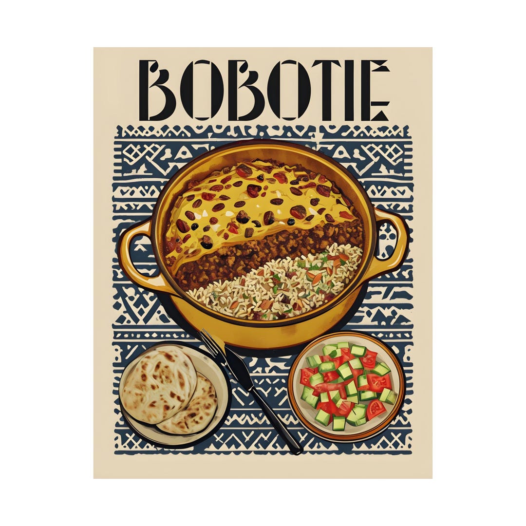 Bobotie Food Art Print: South African Cuisine Kitchen Wall Decor - Etsy