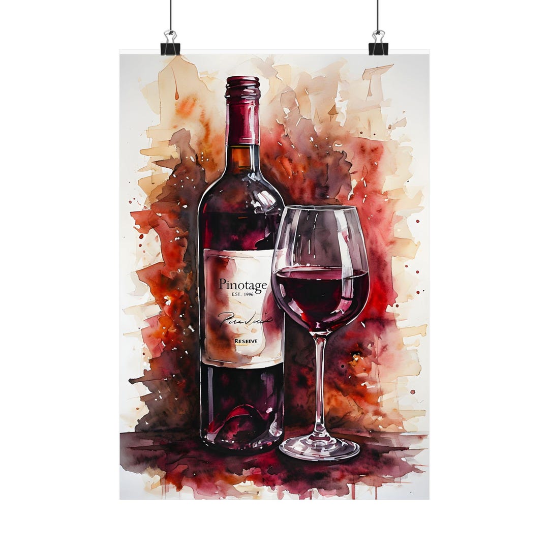 South African Pinotage Wine Lover's Matte Vertical Poster, Wine Art ...