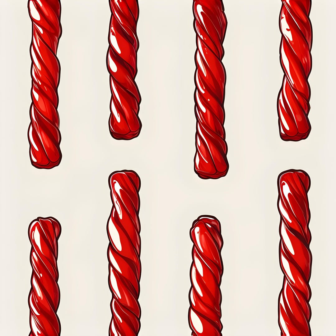 Red Licorice Wrapping Paper, Modern Gift Wrap, Stylish Gift Packaging ...