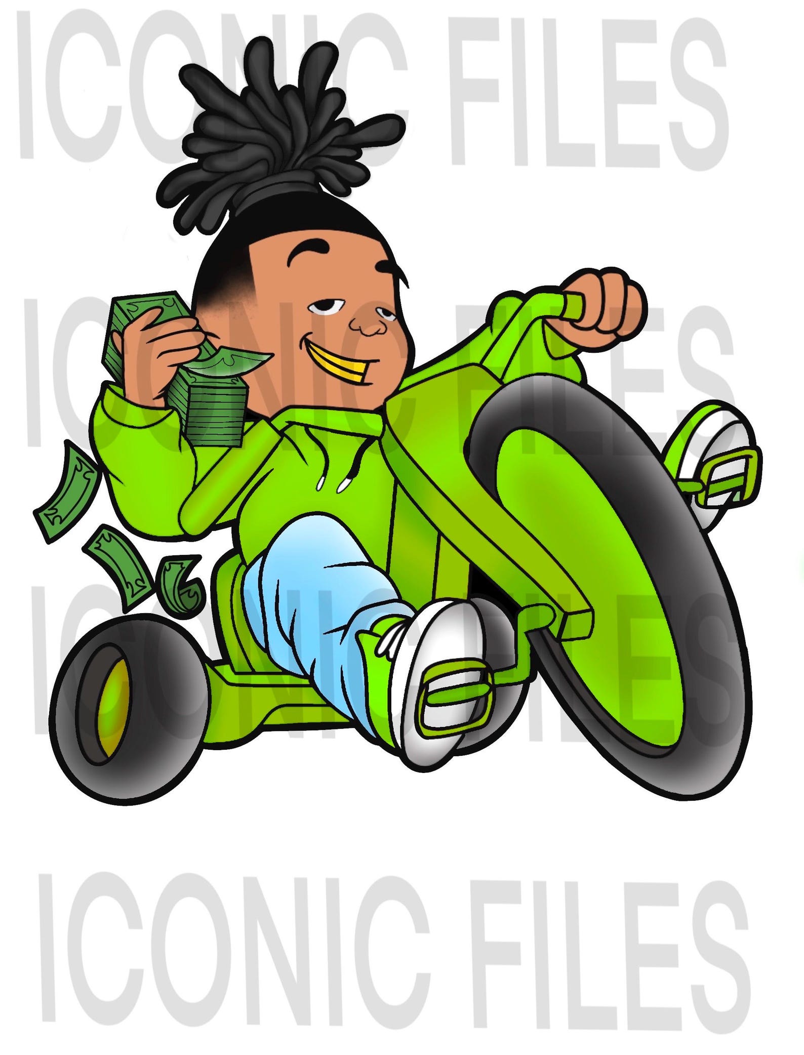 Gangster Baby Dreads Money Stack Art (PNG JPG NOSVG) - Etsy