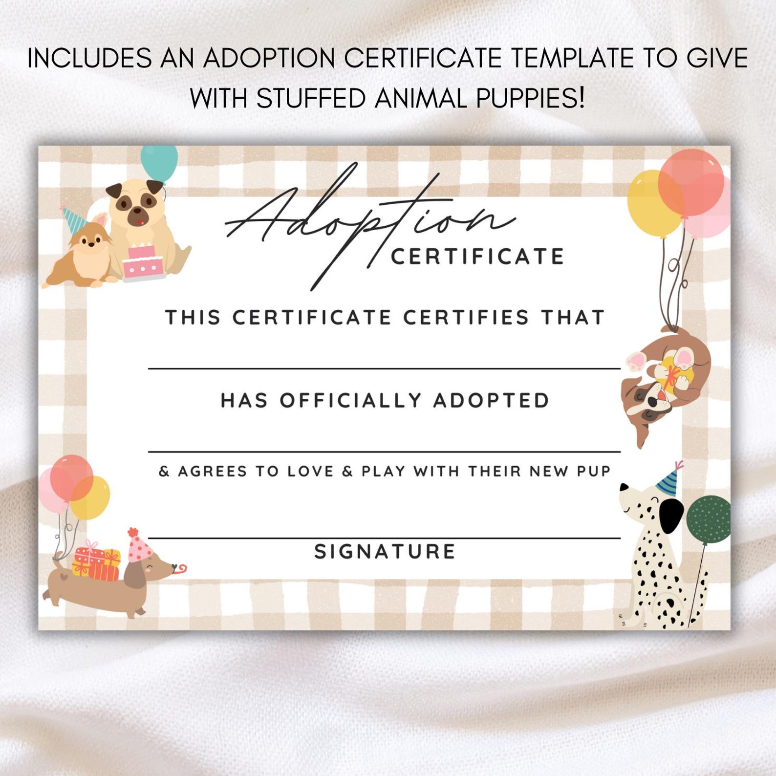 Adopt a Puppy Set - Includes Adopt a Puppy Sign and Adoption ...