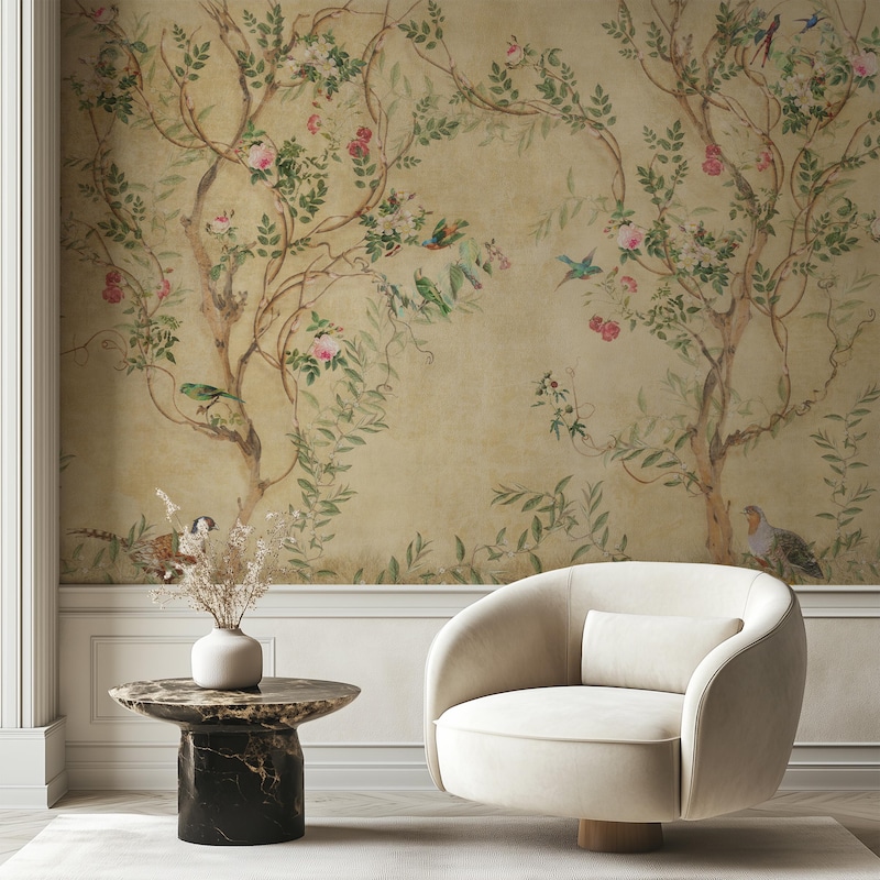 Peony Cherry Wallpaper - Etsy UK