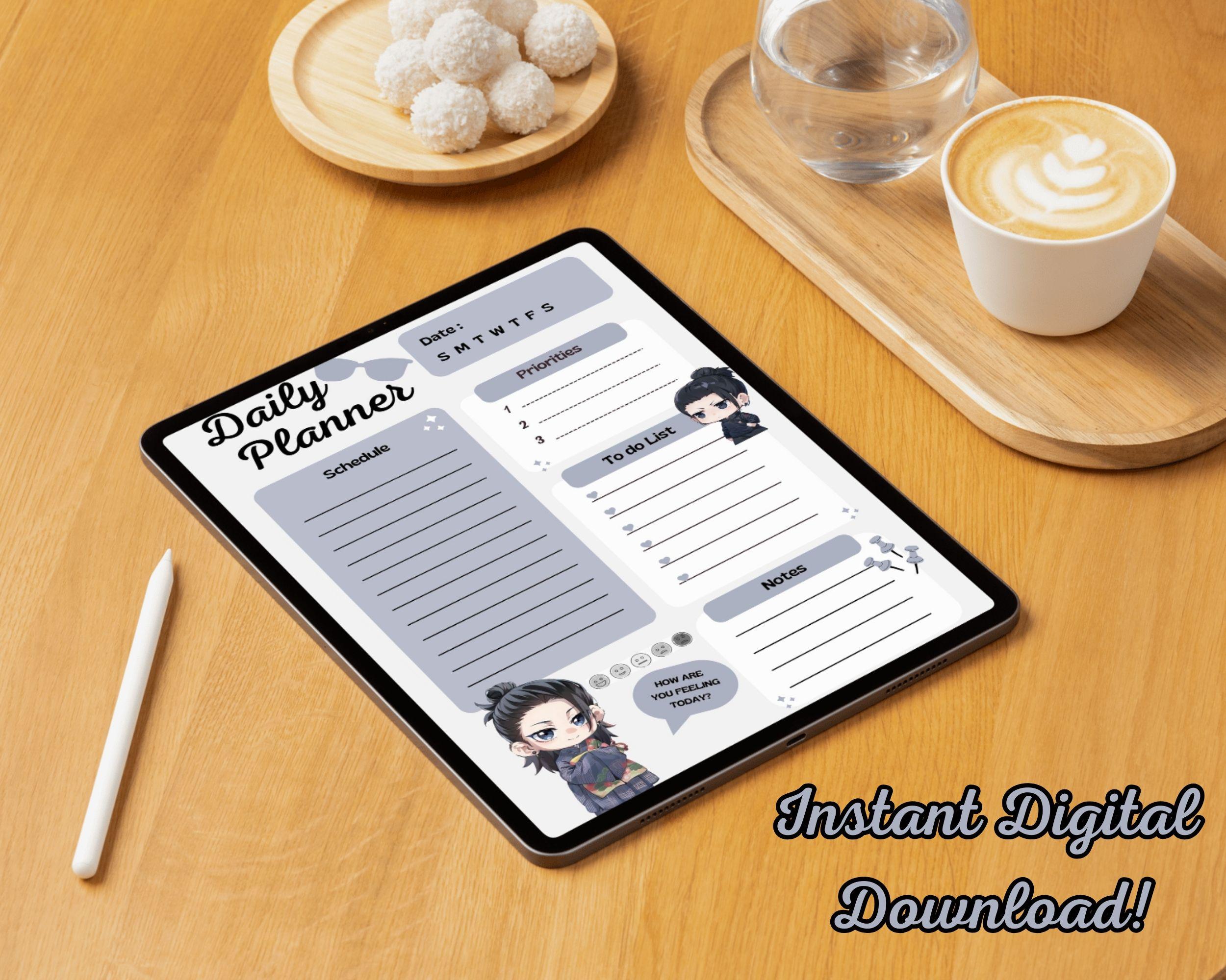 Anime Daily Planner work School Study Instant Download Printable ...