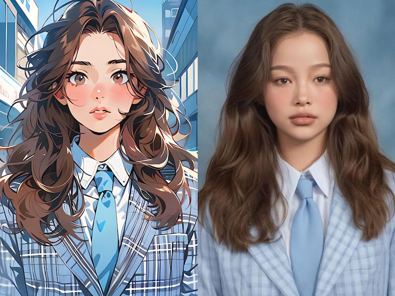 Chibi Anime Portrait, Cute Custom Digital Photo, Comic Style, Chibi ...