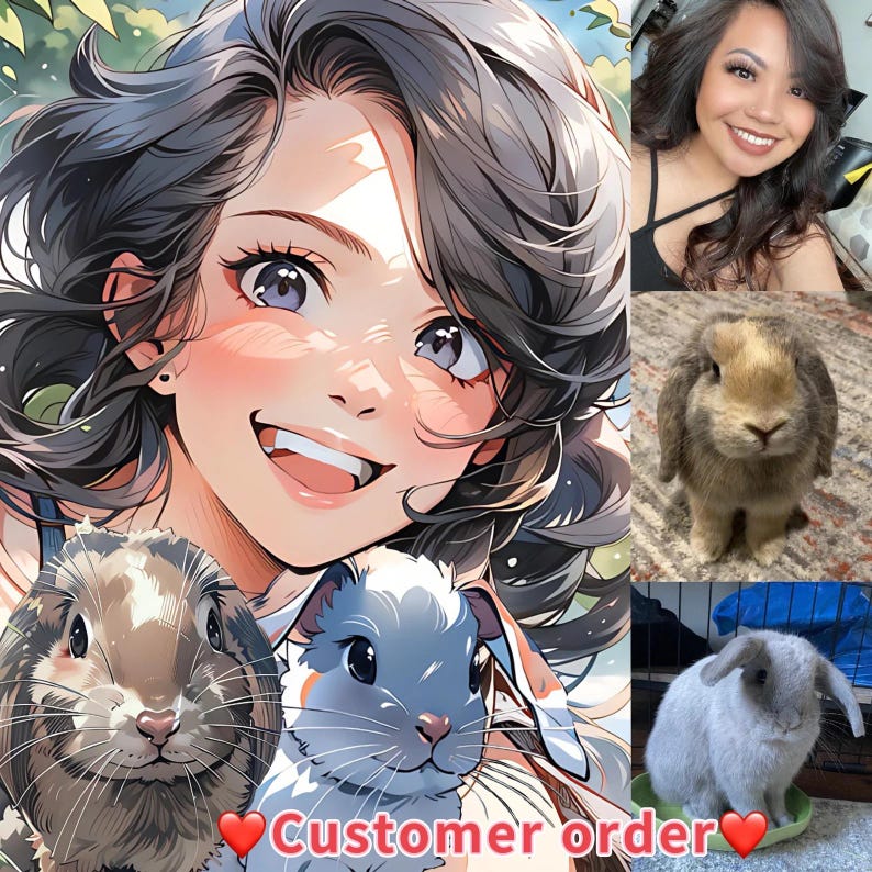 Chibi Anime Portrait, Cute Custom Digital Photo, Comic Style, Chibi ...