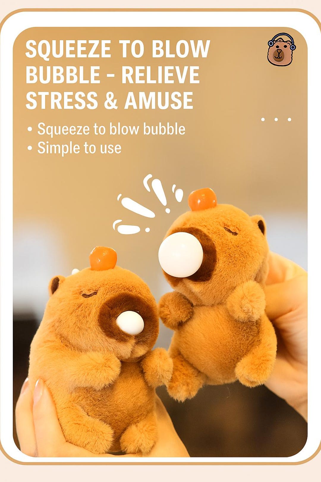 Squeeze Nose Capybara Plush Toy – Stress Relief Gift - Etsy