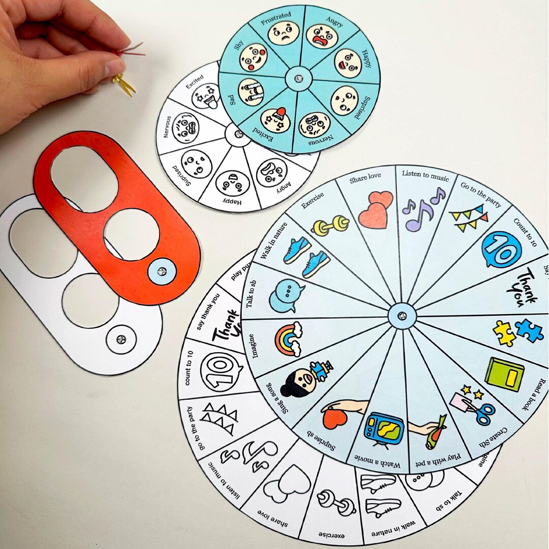 Kids Emotion Wheel • Feelings Spinner, Social Emotional Learning ...