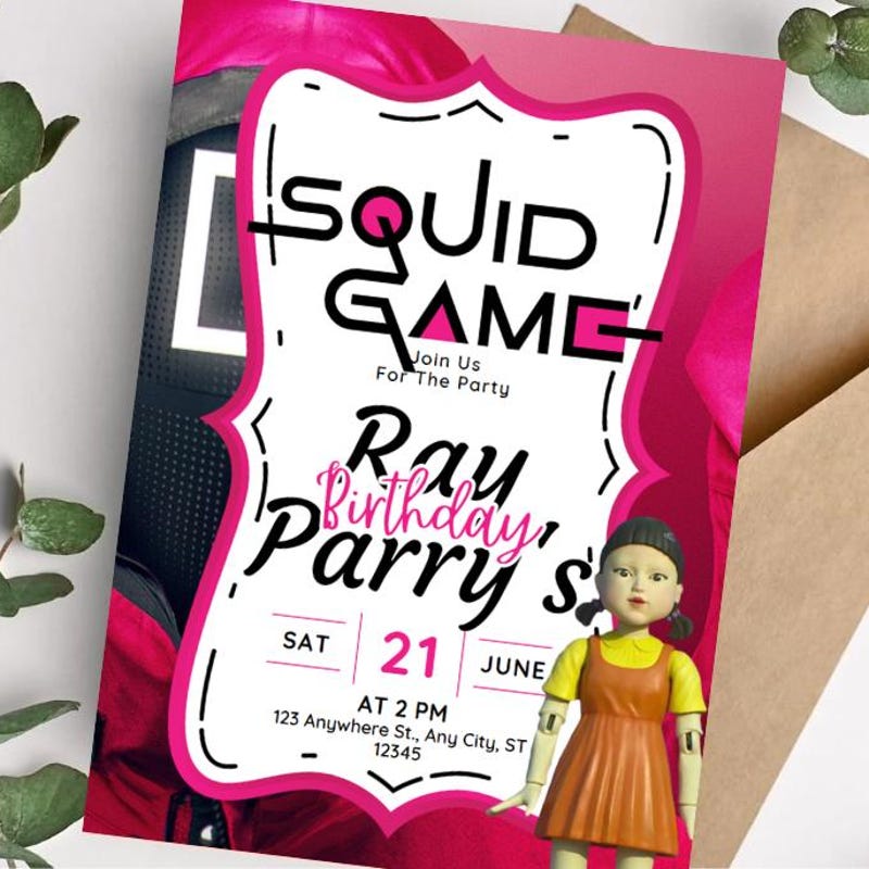 Squidgame Party Invitations - Etsy