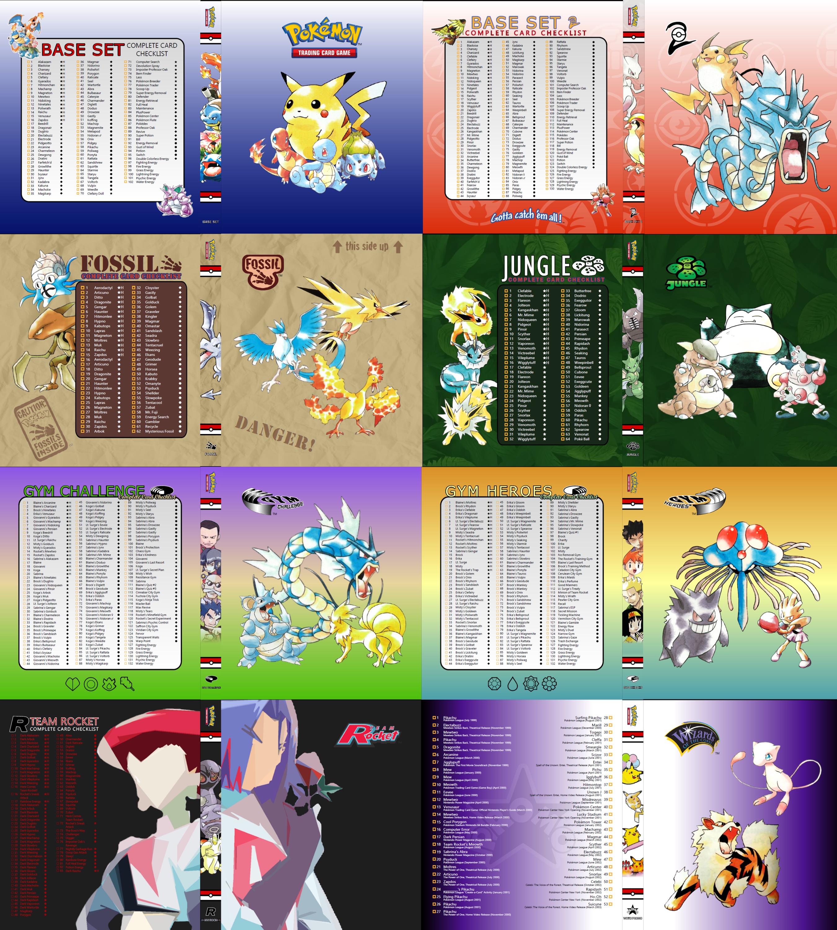 Custom Pokemon 1" Binder Digital Art Download - WOTC Sets - 8 Pack Bundle - Etsy