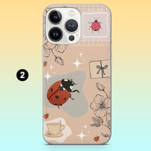 Ladybug Phone Case Simple Red Cute Pink Cover for iPhone 17, 16, 15, 14 ...