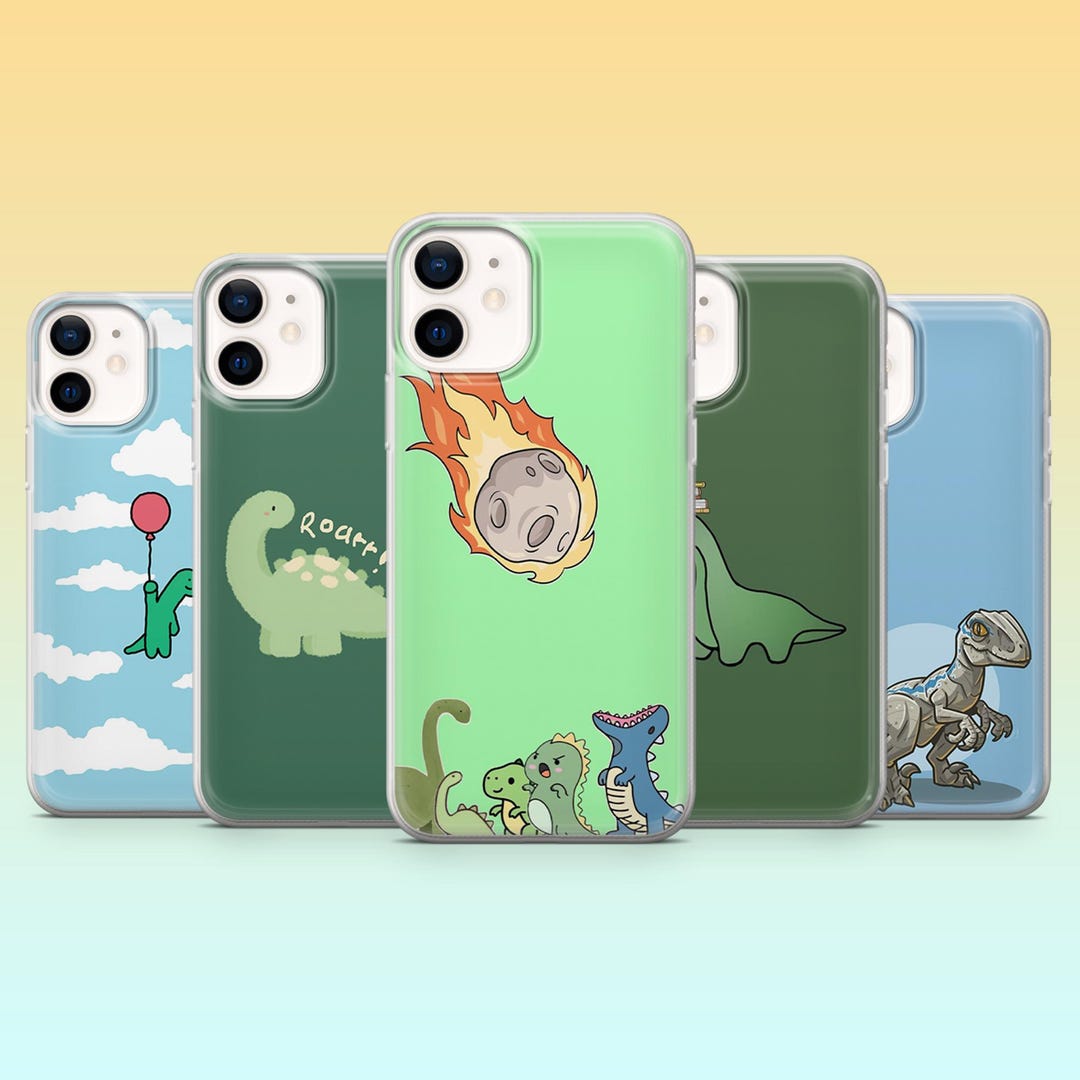 Funny Dino Phone Case Fun Animal Cute Dinosaur Cover for iPhone 16E, 15 ...