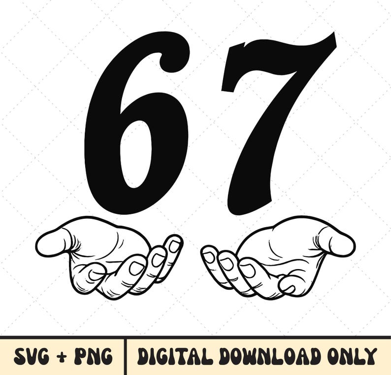 Funny Skeleton Hand 67 Meme Clipart - Viral Retro Design (SVG PNG) - Etsy