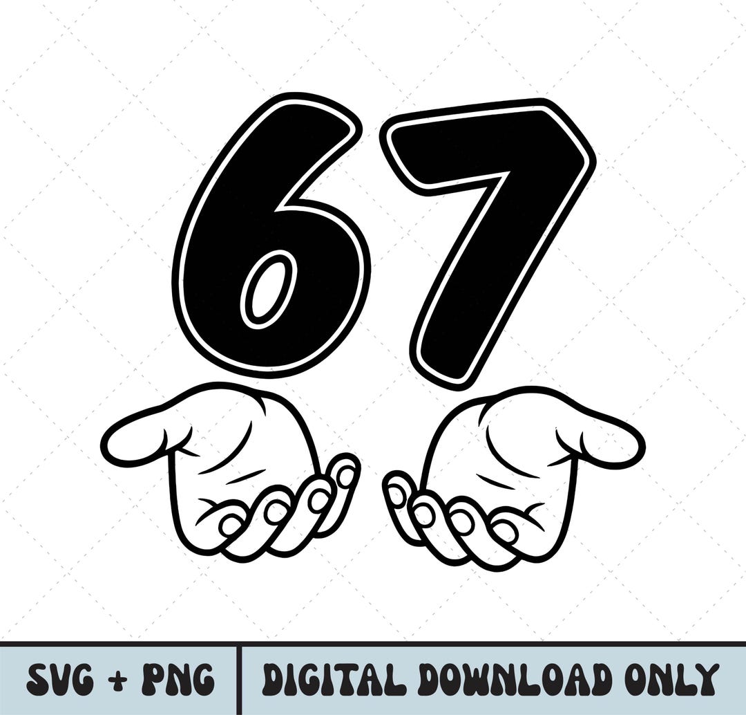 Viral Six Seven Meme SVG PNG | Funny 6 7 Internet Humor Graphic, Trendy ...