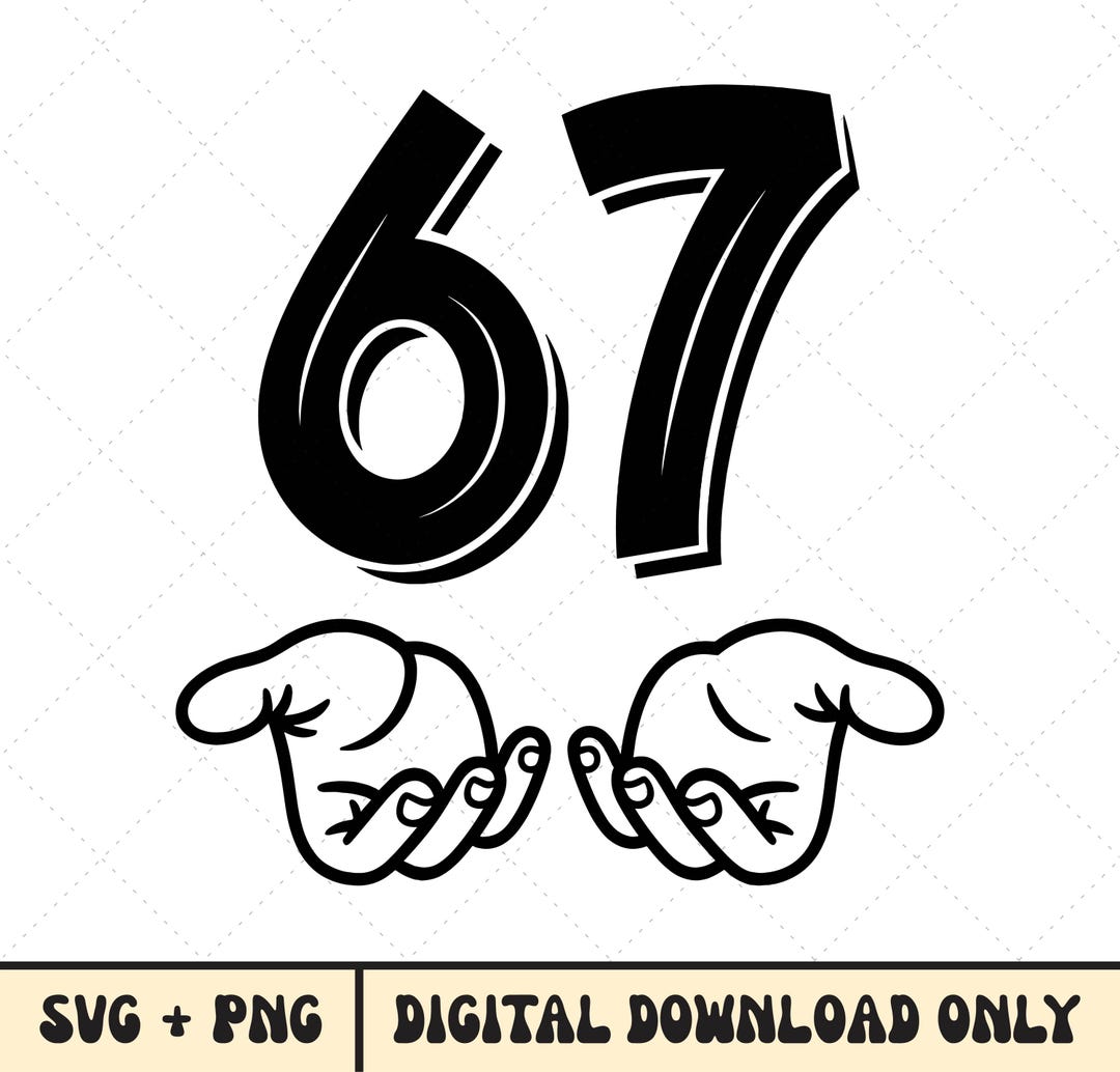 Six Seven Meme Hands PNG – Funny Viral Shirt SVG, 67 Hand Clipart for ...