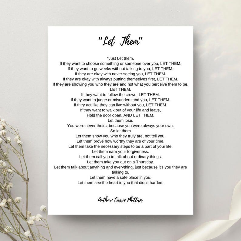 Let Them Poem Print: Minimalist Self-worth Wall Art (digital Download 8 ...