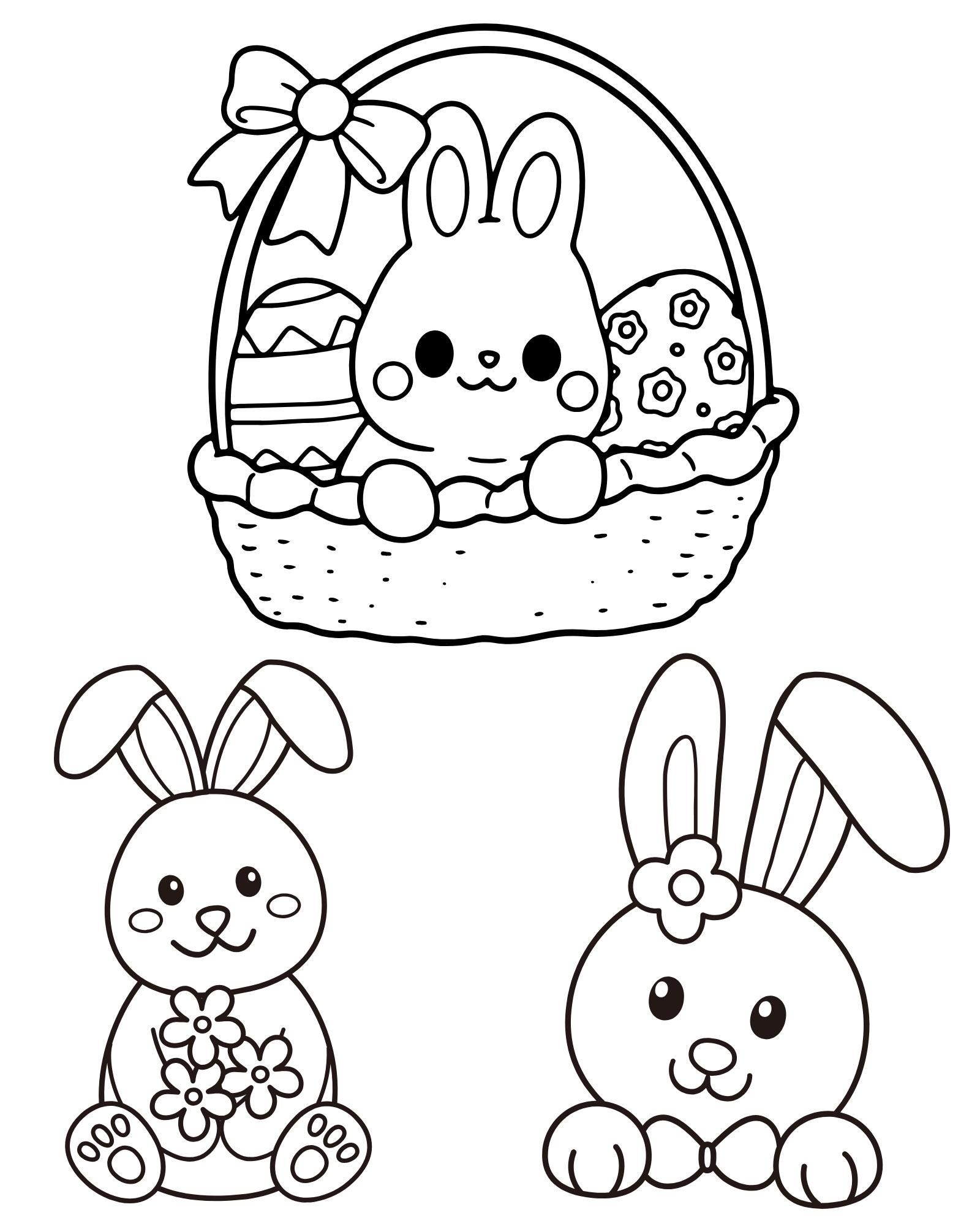 Easter Kids Colouring Pages, Easter Egg, Easter Bunny, Cute, Holiday - Etsy