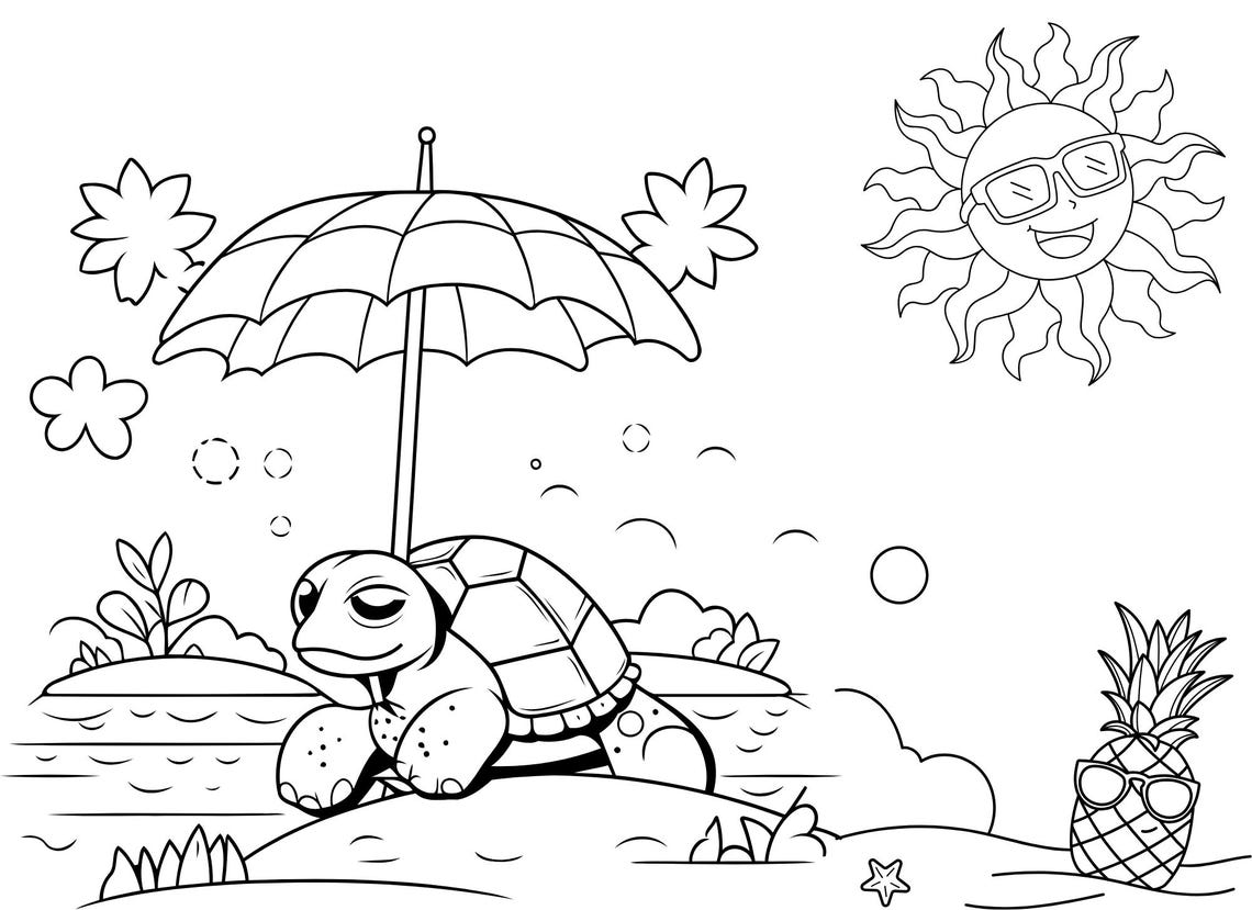 Beach Day, Kids Coloring Pages, Kids Colouring Worksheets, Sand Castles ...