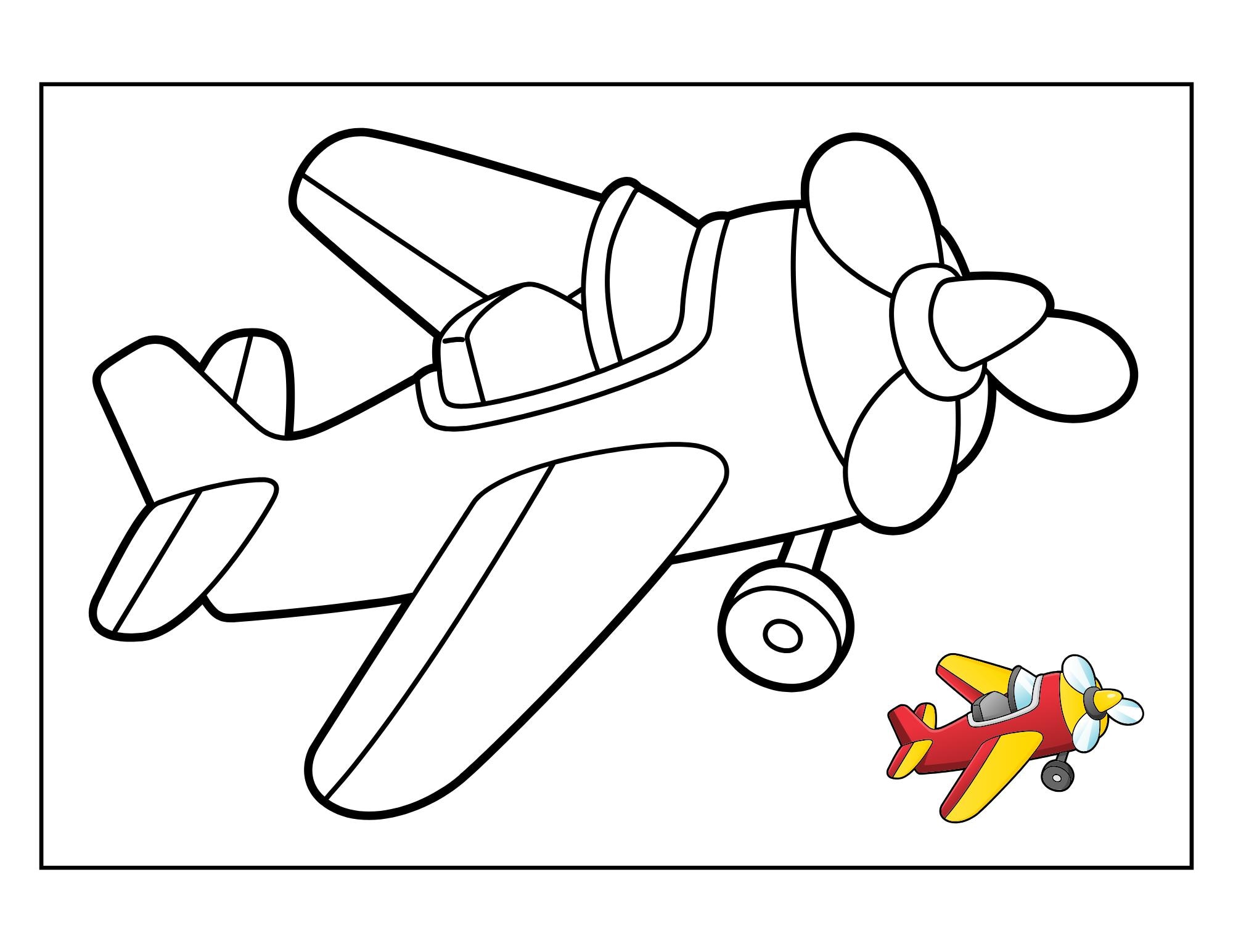 Vehicles, Kids Colouring Pages, Airplane, Police Car, Balloon ...