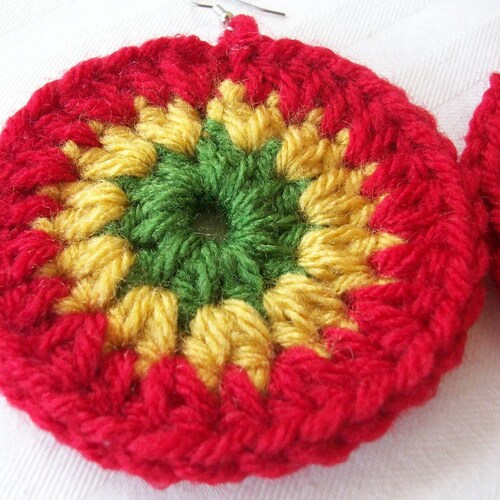 Jamaican Earrings Caribbean Rasta Jewelry Crochet Earrings - Etsy