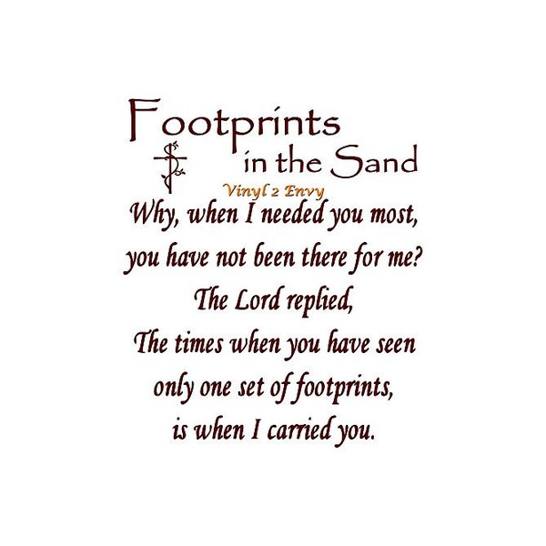 Footprints in the Sand Poem Wall Decal - Etsy
