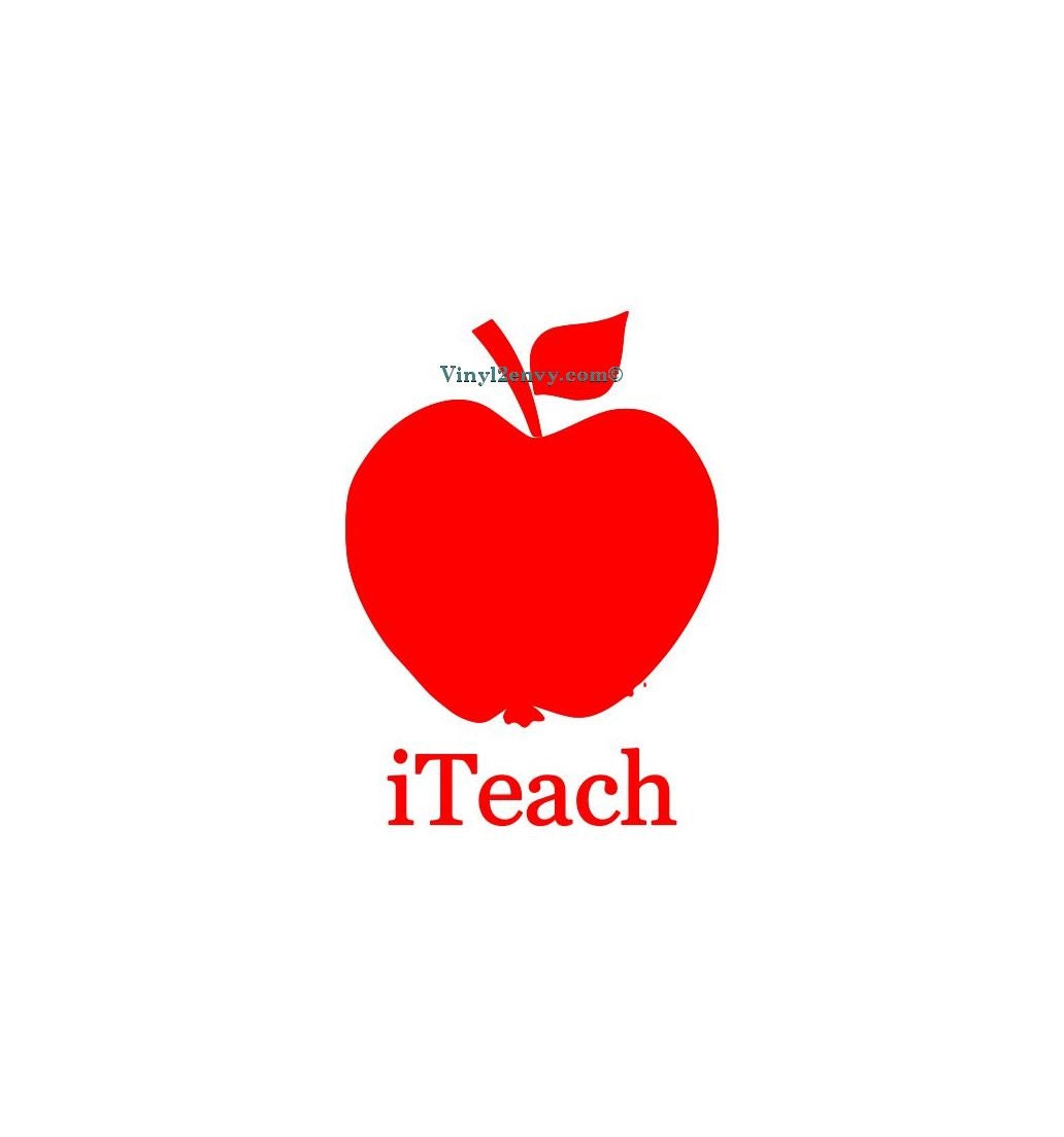 I Teach Teacher Apple Vinyl Car Decal Car Decals Window | Etsy