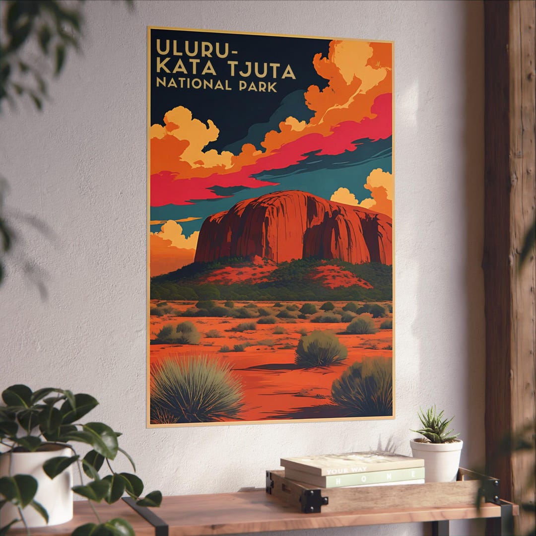 Uluru-kata Tjuta National Park Fine Art Posters, Vintage Nature Wall ...