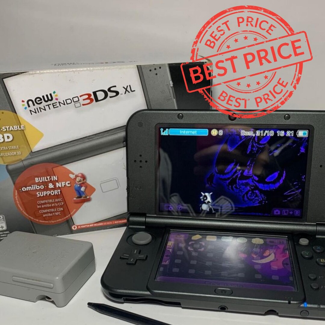 Nintendo NEW 3DS XL Console With IPS Screen, 128GB Memory Card, Charger ...