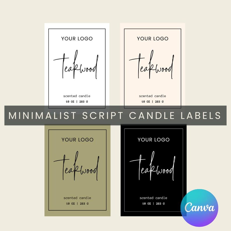 Vertical Candle Label Template, Candle Label Design, Candle Branding ...