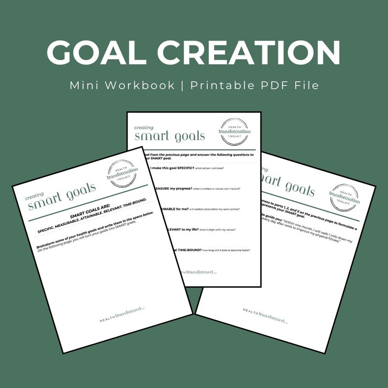 SMART Goal Creation Mini-workbook | Printable Goal Setting PDF - Etsy
