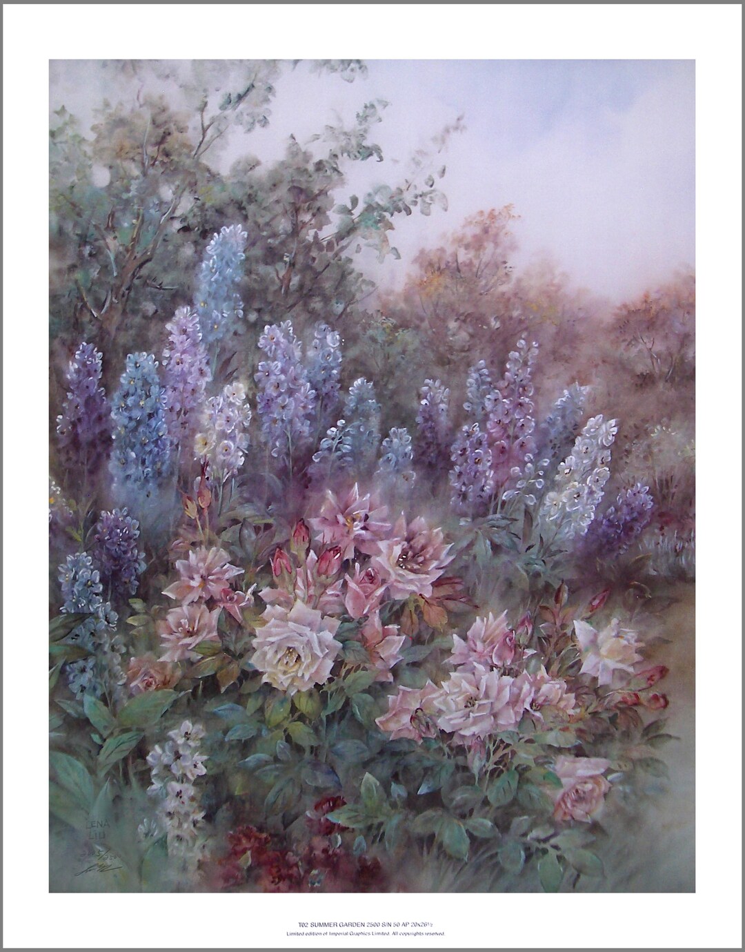 Rare Lena Liu "summer Garden" Vintage, Signed & Numbered, Ltd. Edition ...