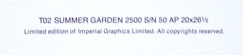 Rare Lena Liu "summer Garden" Vintage, Signed & Numbered, Ltd. Edition ...