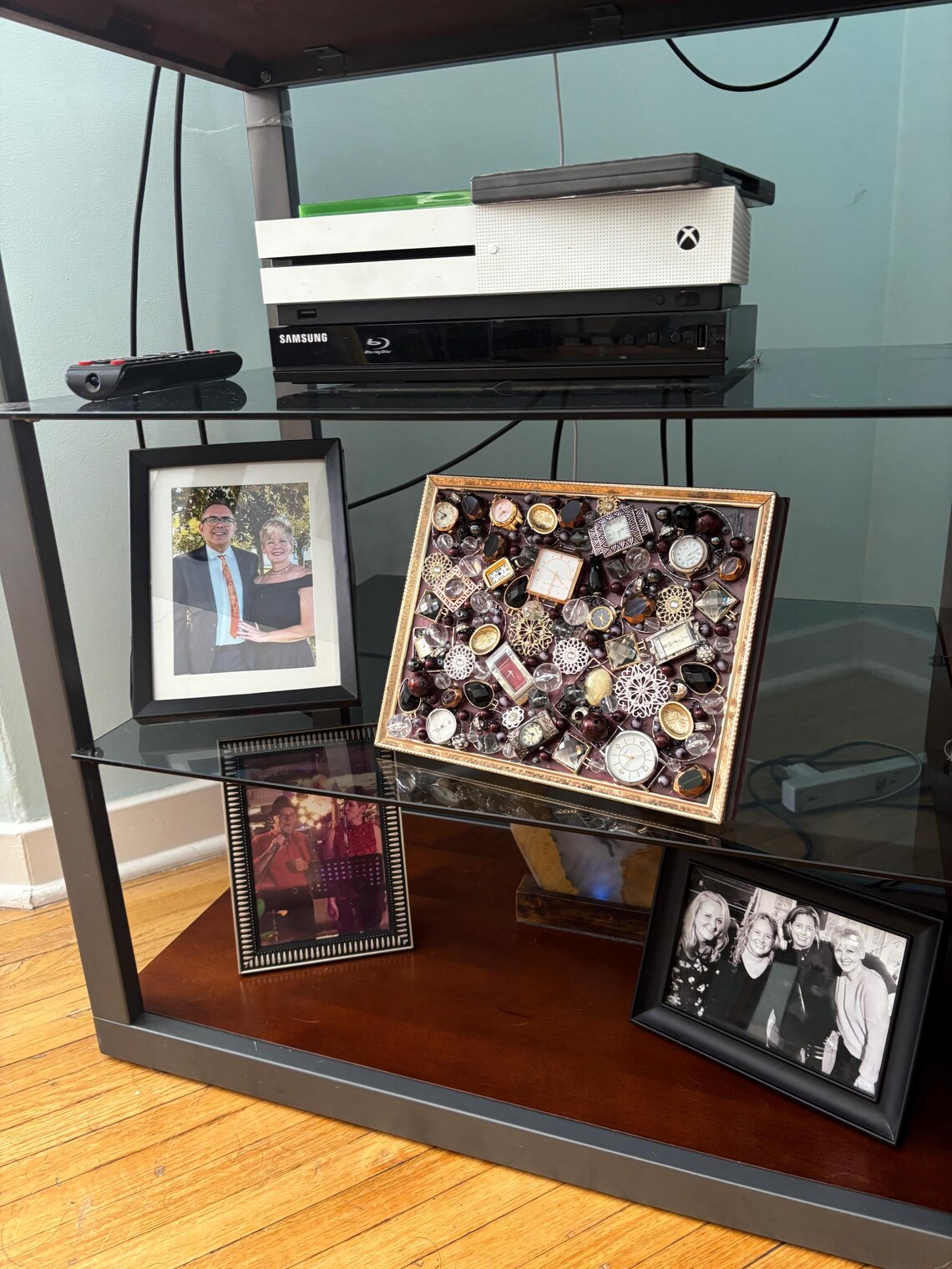 It's About Time Unique, Original Framed Sparkly Watch Collage on Glass ...