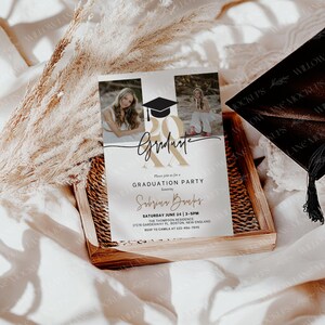 Grad Invite Mockup, Graduation Invitation Mockup, Invitation Card ...