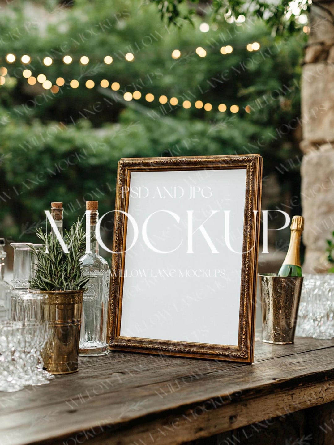 Bar Sign Frame Table Mockup, Tabletop Sign Mockup, Bar Sign Mockup PSD ...