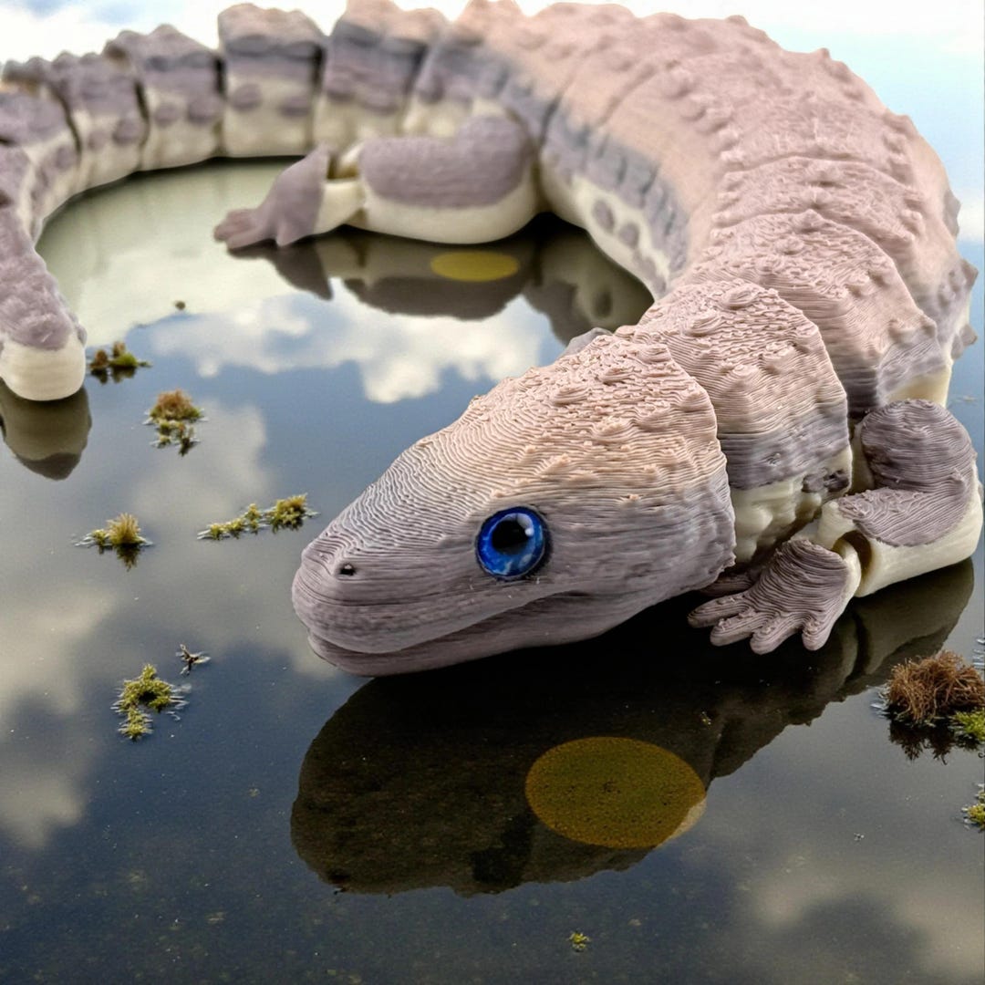 3D Printed Articulated Earless Monitor Lizard - Brown Gradient Variant ...