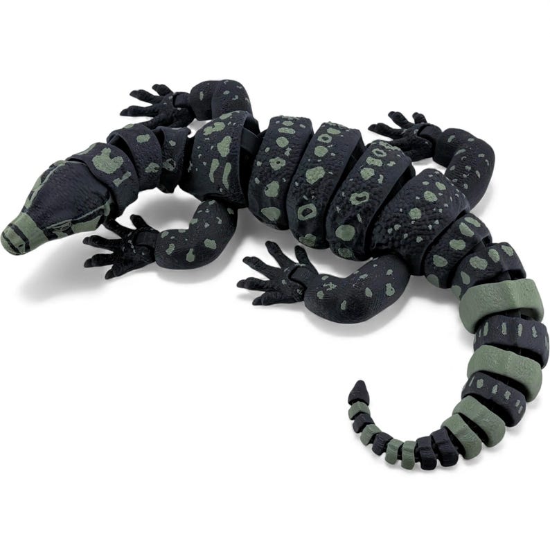 3D Printed Water Monitor - Olive Green Realistic Articulated Model - Etsy