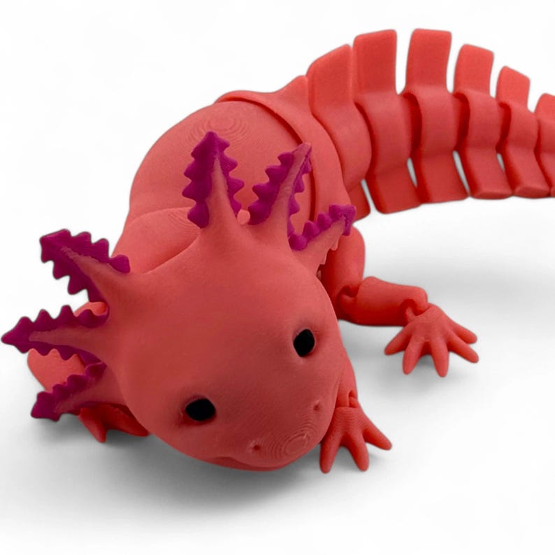 3D Printed Axolotl Figurine - Realistic Amphibian Model by Matmire ...