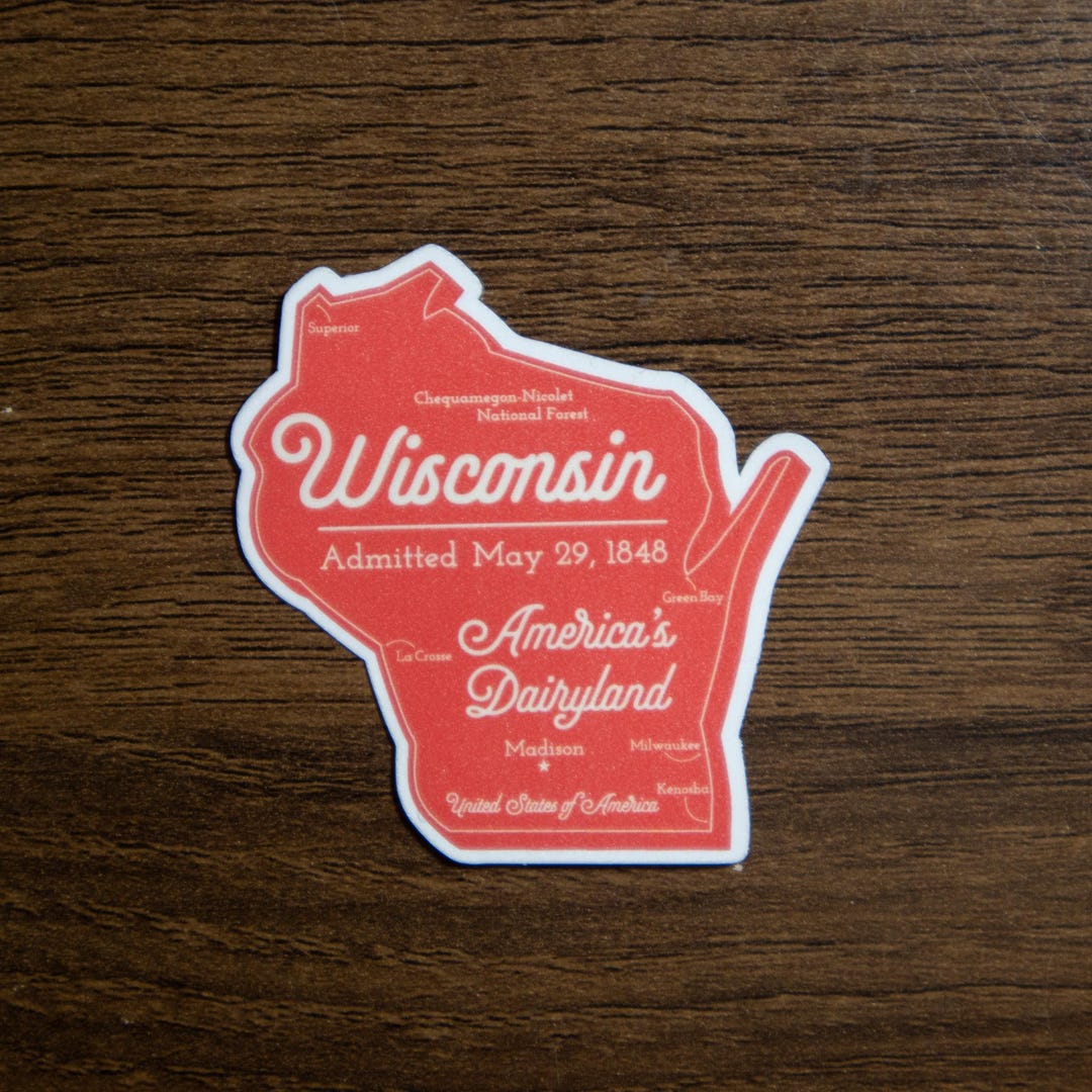 Wisconsin Sticker - Etsy